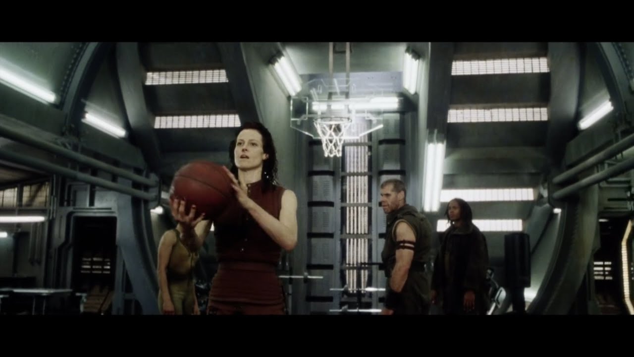 Alien: Resurrection | Ellen Ripley (Sigourney Weaver) basketball scene ...