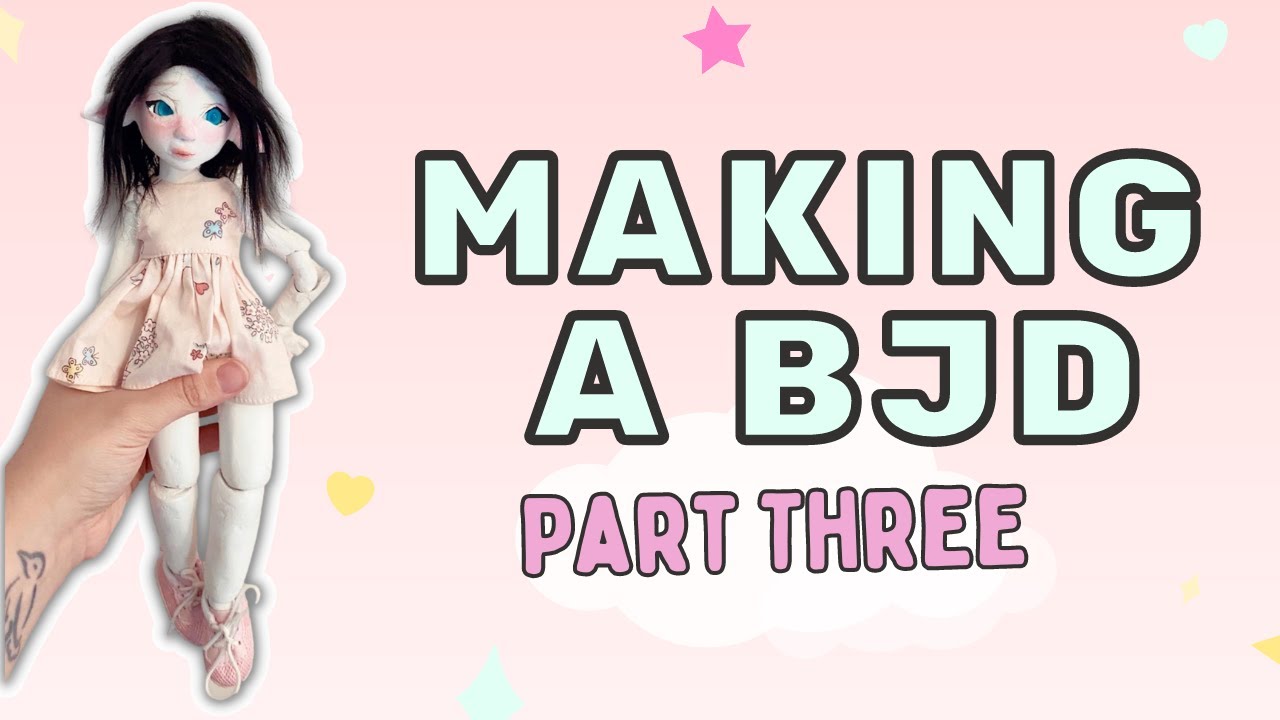 Making my own BJD from PaperClay Part 3: sanding, primer, stringing and ...