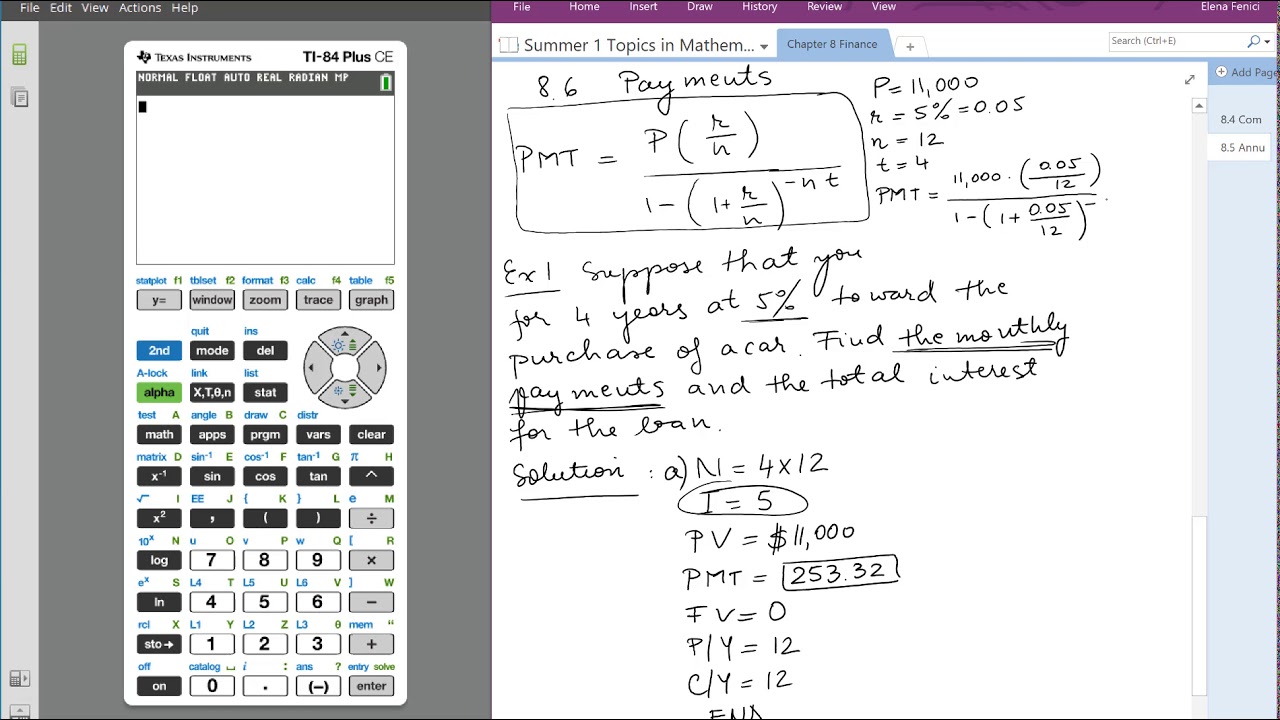 Topics in Math: Find the monthly payments with Formula - YouTube