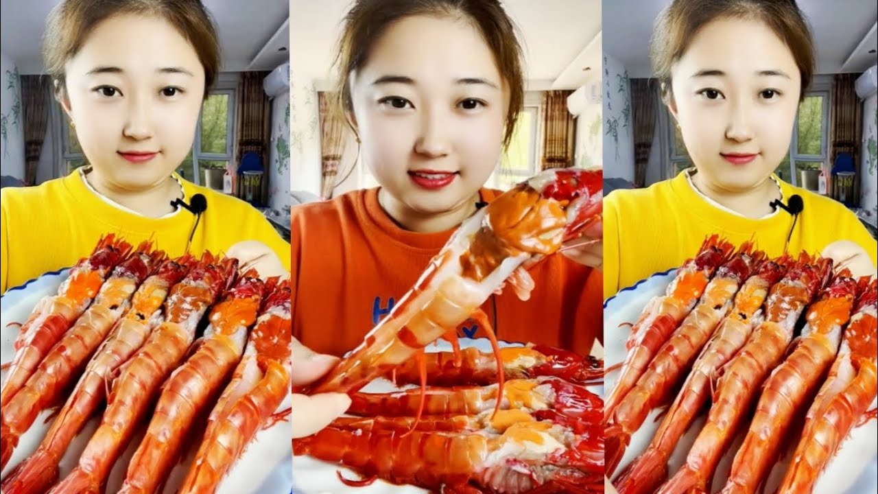 ASMR MUKBANG | Shrimp Brain | Seafood | Fresh Shrimp | food Chinese ...