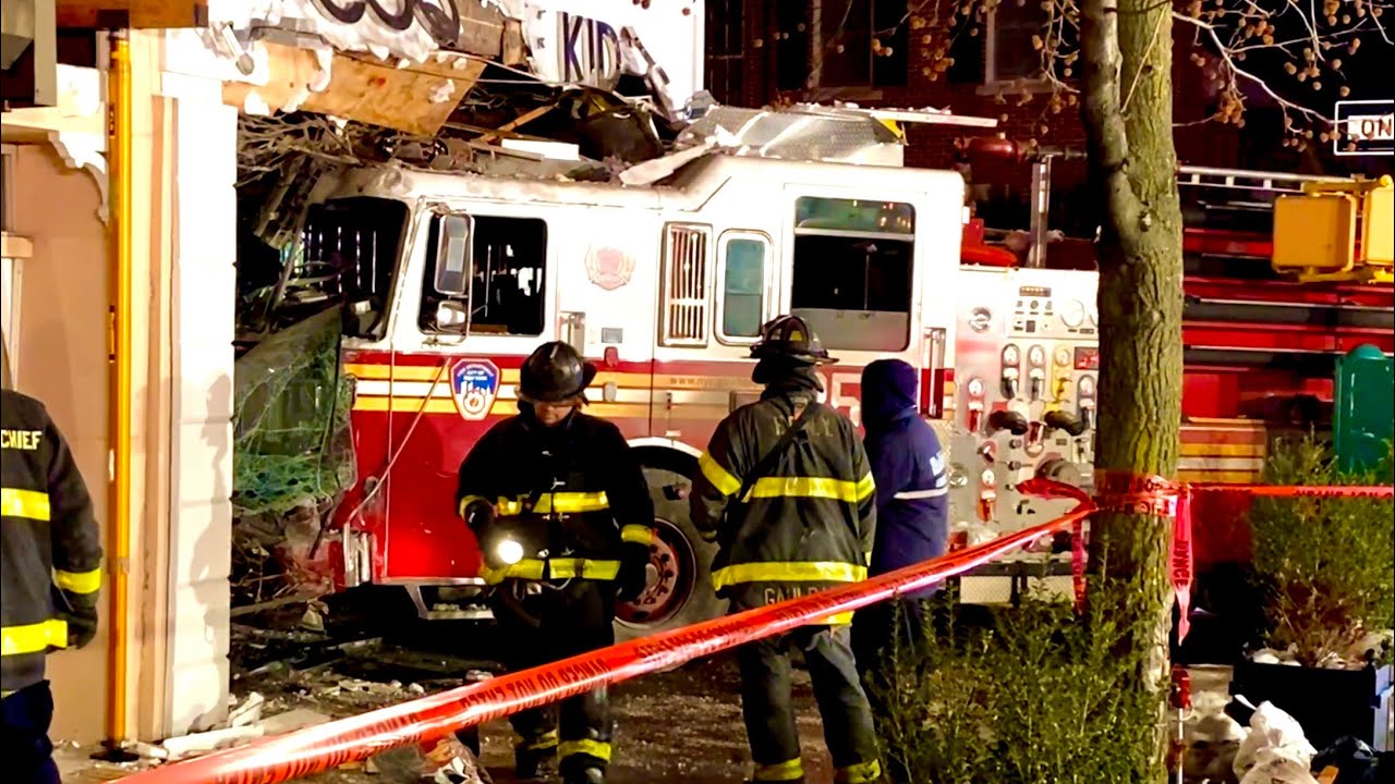 ⭐️ FIRE ENGINE CRASH INTO BUILDING ⭐️ Box 3311 FDNY Engine 254 Involved ...