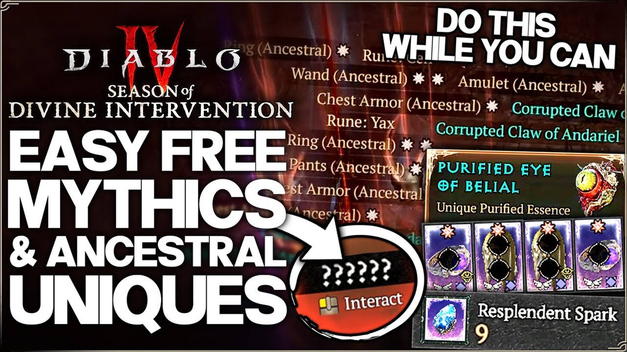 Diablo 4 - New OP Discovery - Easy Free Mythic Uniques & Ancestral ...