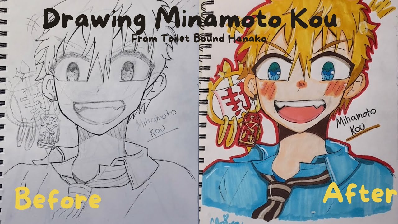 Drawing Minamoto Kou from Toilet Bound Hanako - YouTube