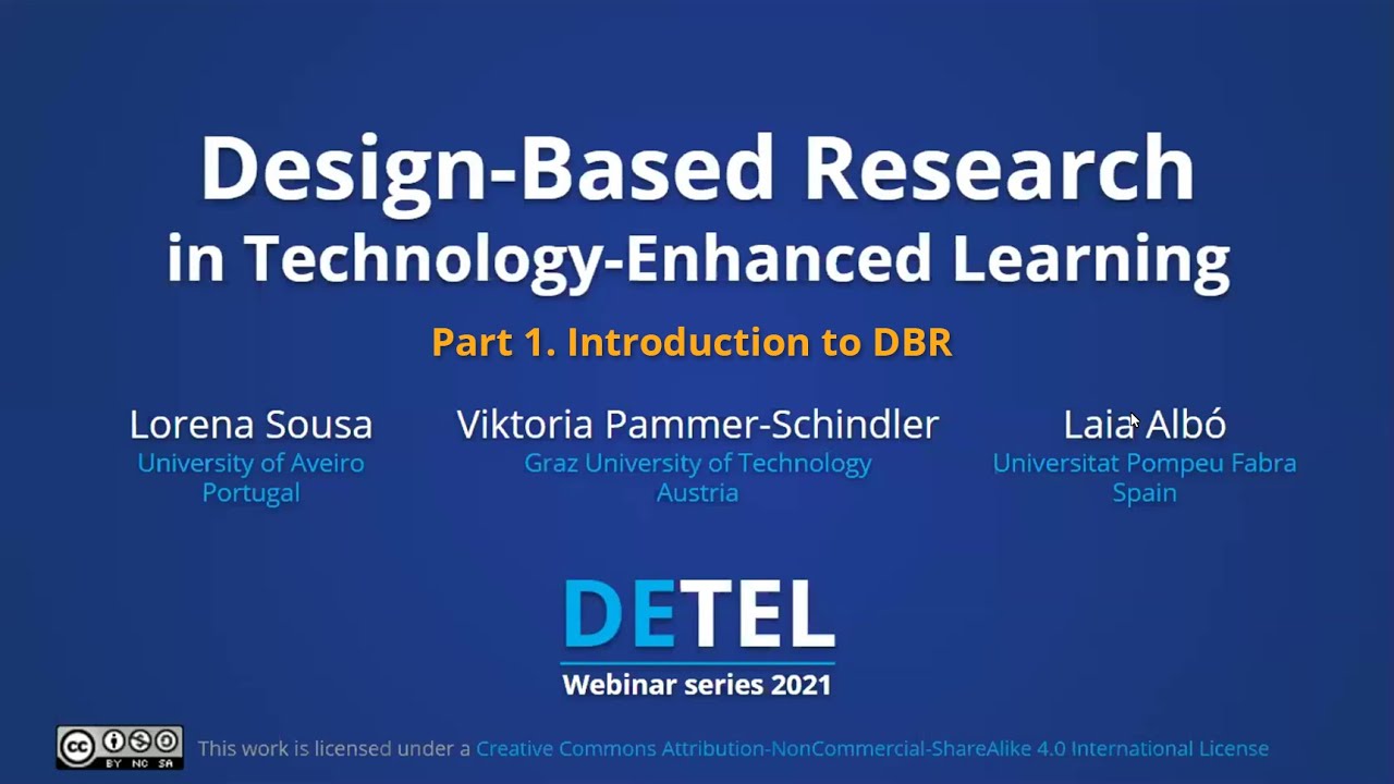 Design Based Research in Technology Enhanced Learning - part 1 - YouTube
