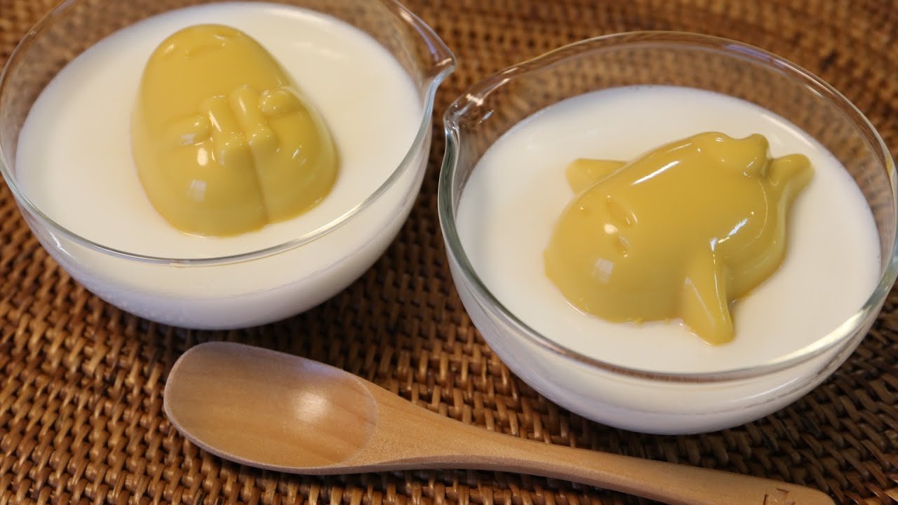 Gudetama Mango and Almond Jelly Pudding ～ ぐでたま マンゴープリン 杏仁豆腐 - YouTube