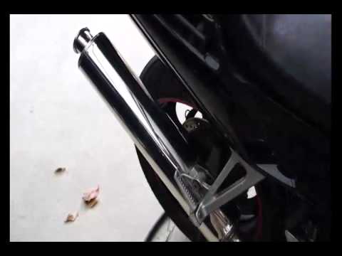 VFR800 silencer staintune with baffle - YouTube