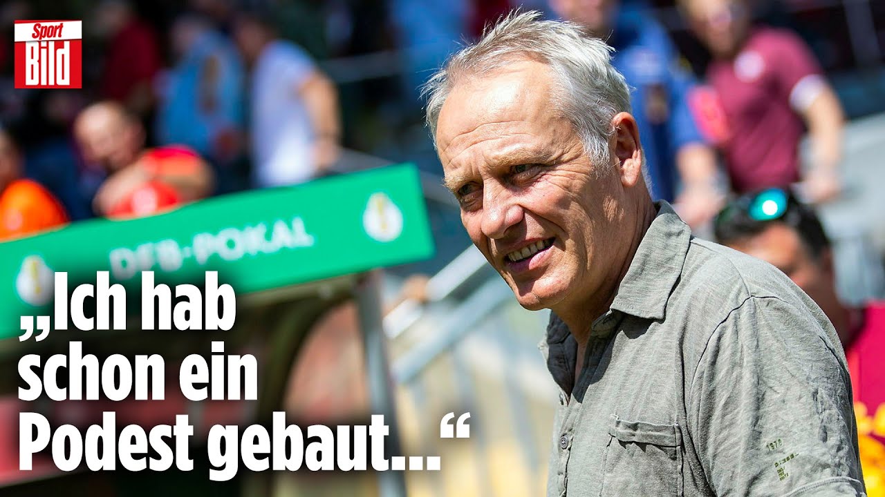 Trainer des Jahres Christian Streich mit Pressekonferenz-Lacher - YouTube