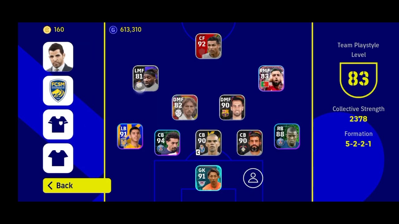 efootballking7 efootball 2023 match pass Training program Left ...