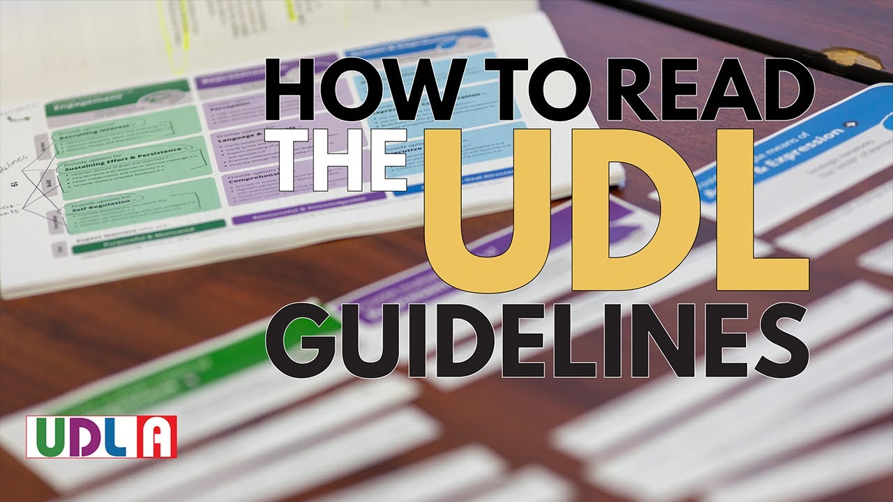 How to Read the UDL Guidelines - YouTube