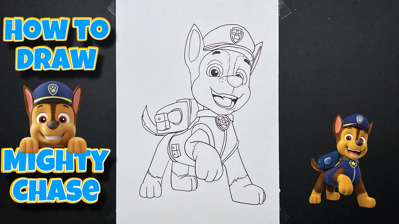 How To Draw Mighty Chase | Paw Patrol The Mighty Movie #drawing # ...