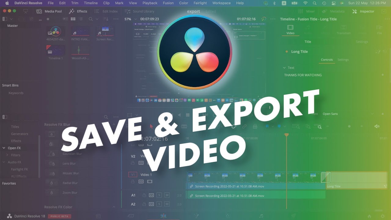 How to export video in DaVinci Resolve | How to save project in DaVinci ...