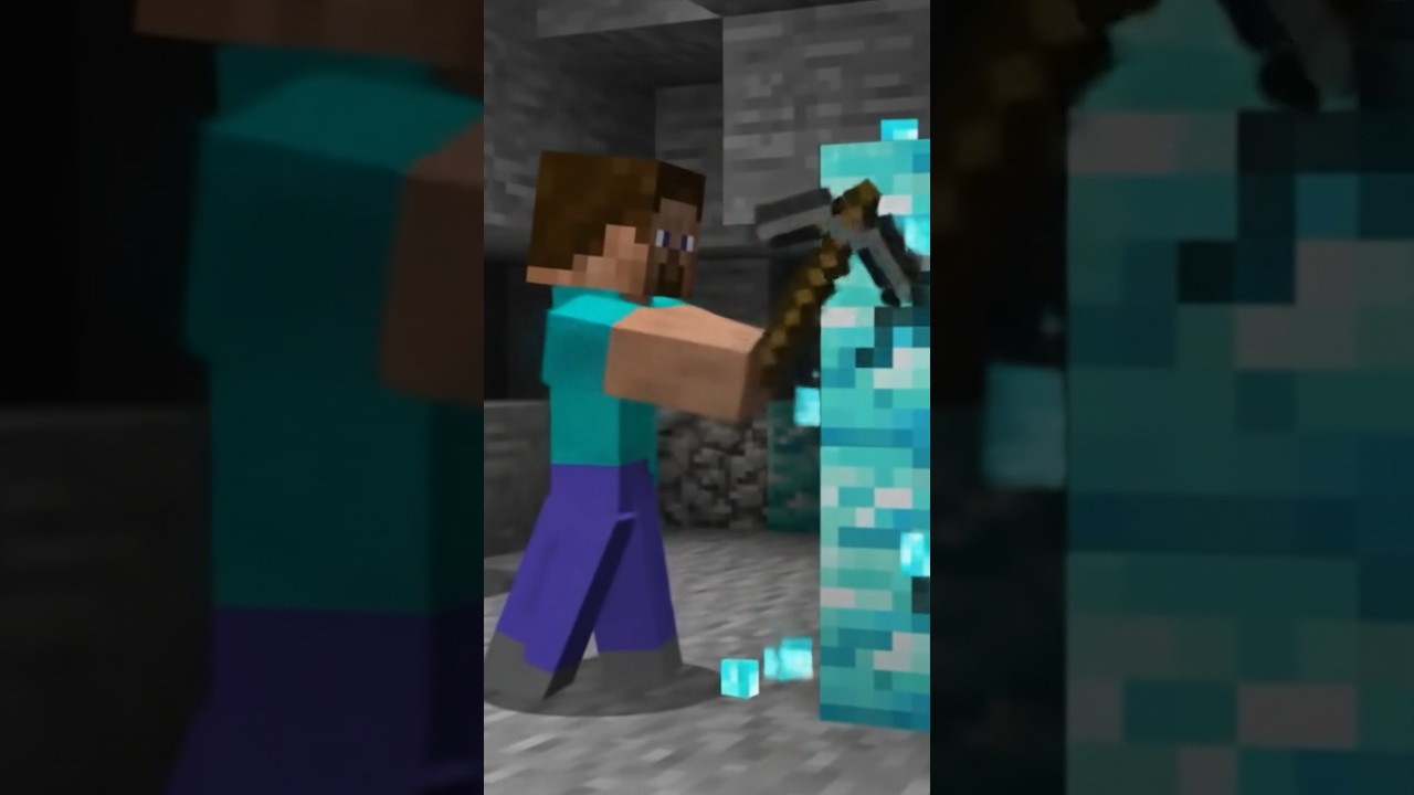 Ai video Minecraft steve mining a diamonds. - YouTube