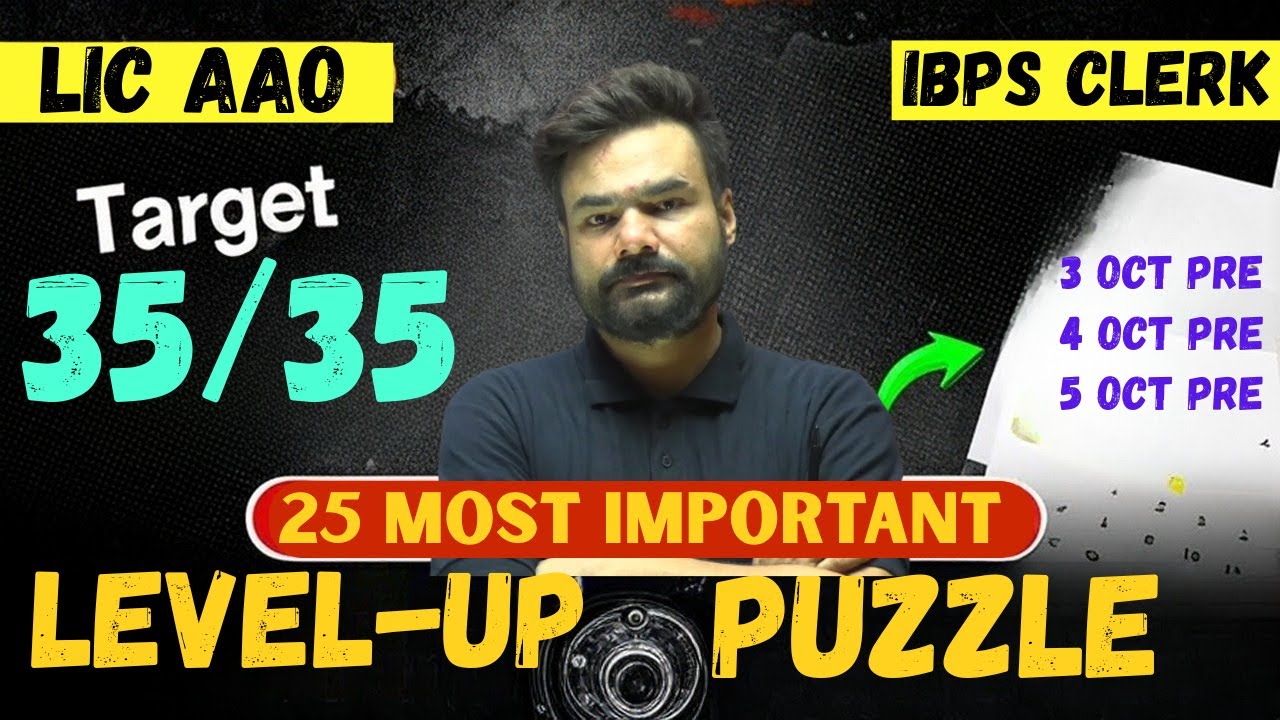 LIC AAO 2025 📝IBPS Clerk 2025 🏦 25 Important Puzzle Questions 🤔 ...