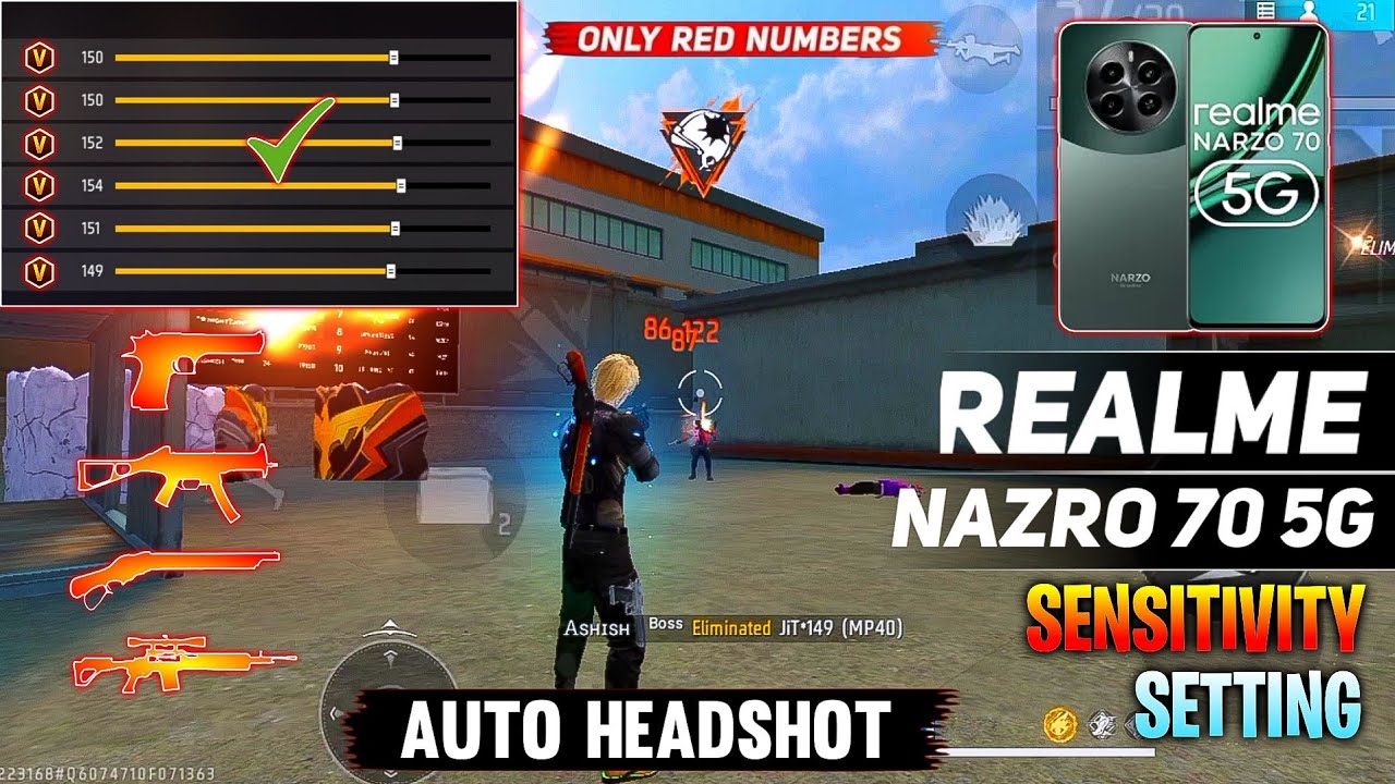Free Fire Headshot Setting ⚙️ || Realme Nazro 70 5g Sensitivity Setting ...