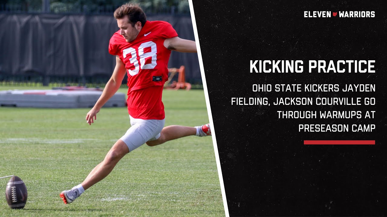 Ohio State kickers Jayden Fielding and Jackson Courville go through ...
