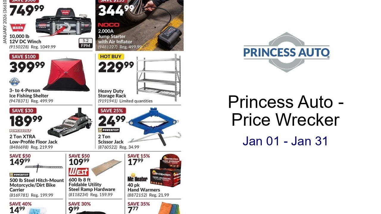 Princess Auto - Price Wrecker Jan 01 - Jan 31 - YouTube
