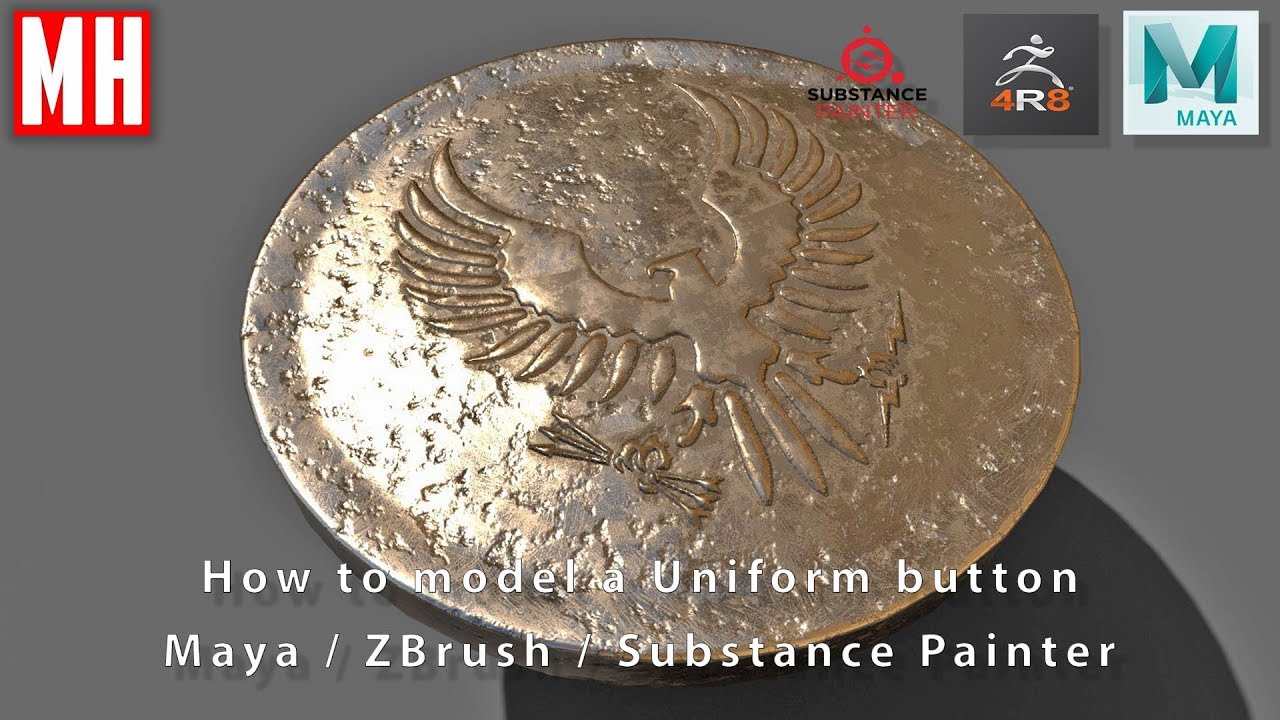 How to model a 3D MILITARY UNIFORM button - YouTube