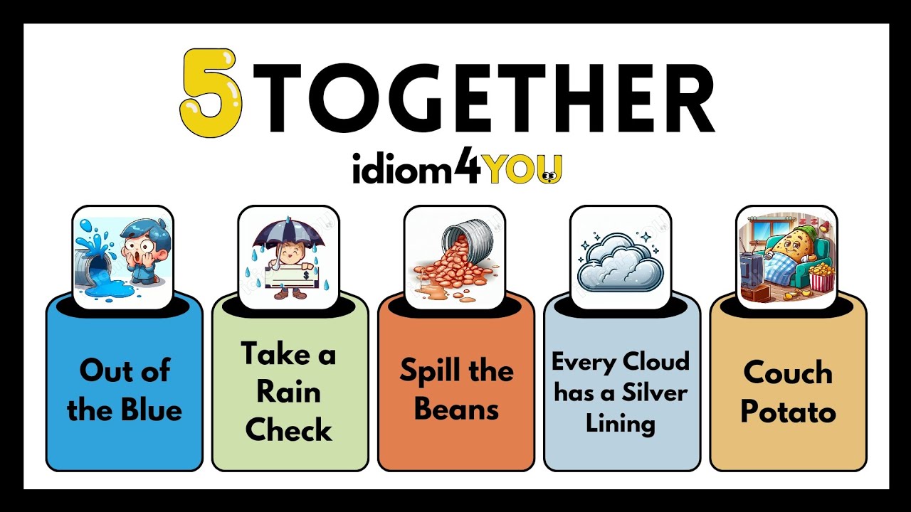 5 Common idioms TOGETHER (part 5) Learn English idioms with meanings ...