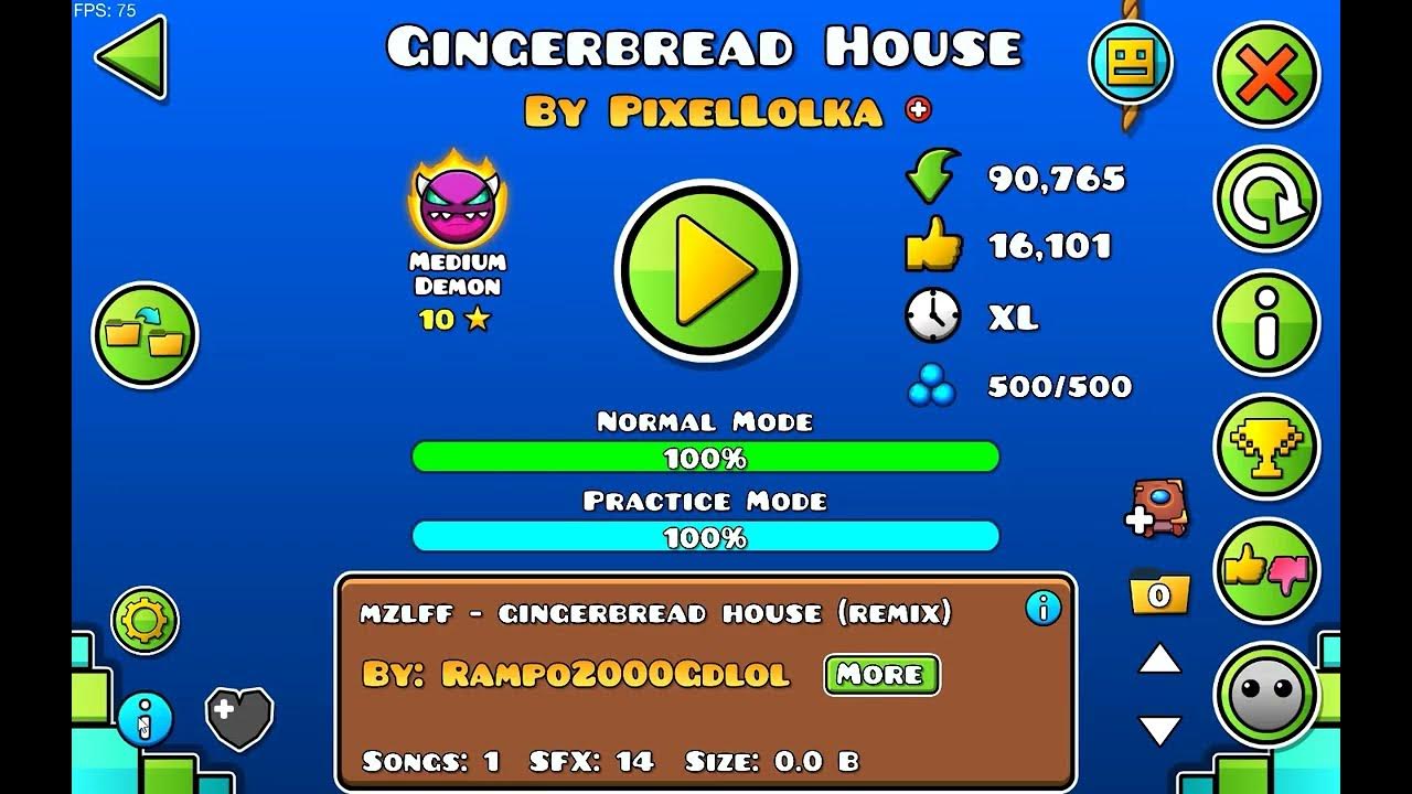 ПРЯНИЧНЫЙ ДОМИК / Gingerbread House By PixelLolka // Geometry Dash 2.2 ...