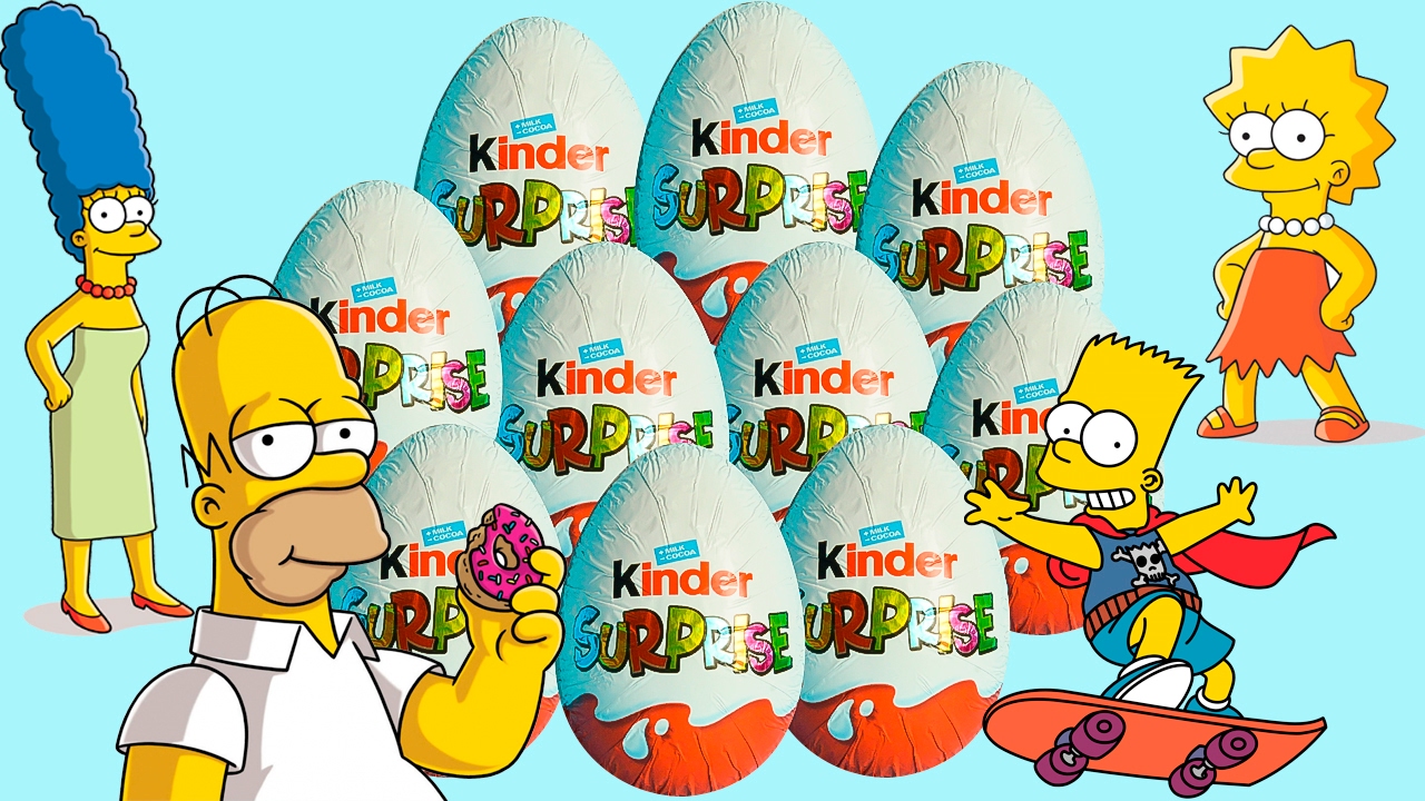 10 Kinder Surprise Eggs || Simpsons Unboxing Full Series || - YouTube