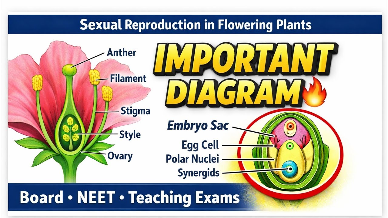 Flower Reproduction Diagram Explained | Embryo Sac + Flower Parts ...