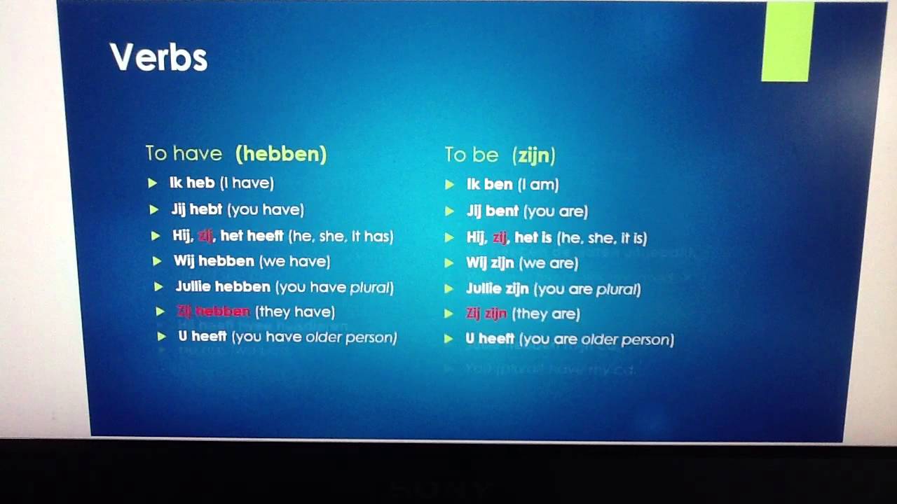 Learn Dutch: Lesson 4 (to be, to have and 5 W's) - YouTube