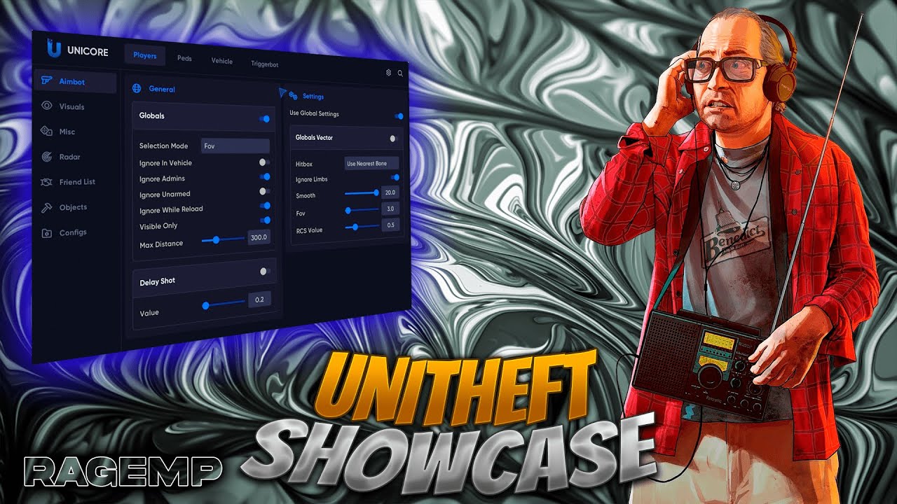 UNICORE/UNITHEFT RAGEMP CHEAT SHOWCASE - Codezy - YouTube