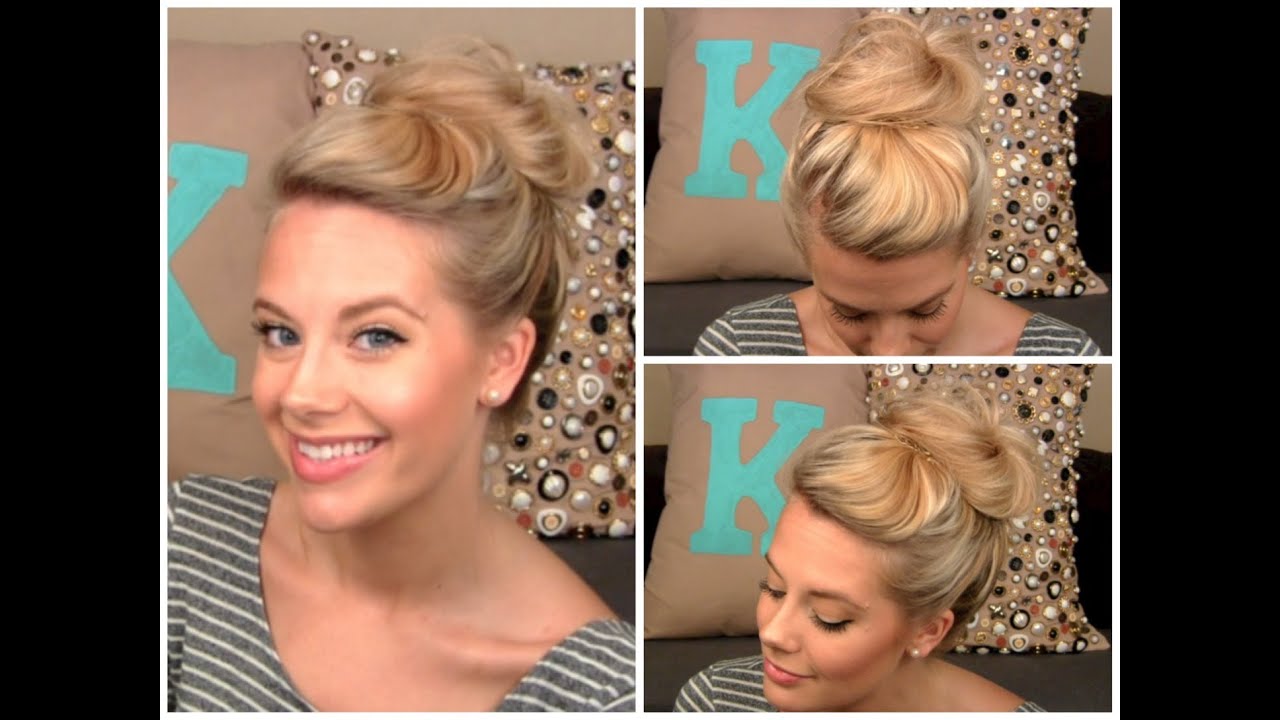 Messy Top Knot Bun - YouTube