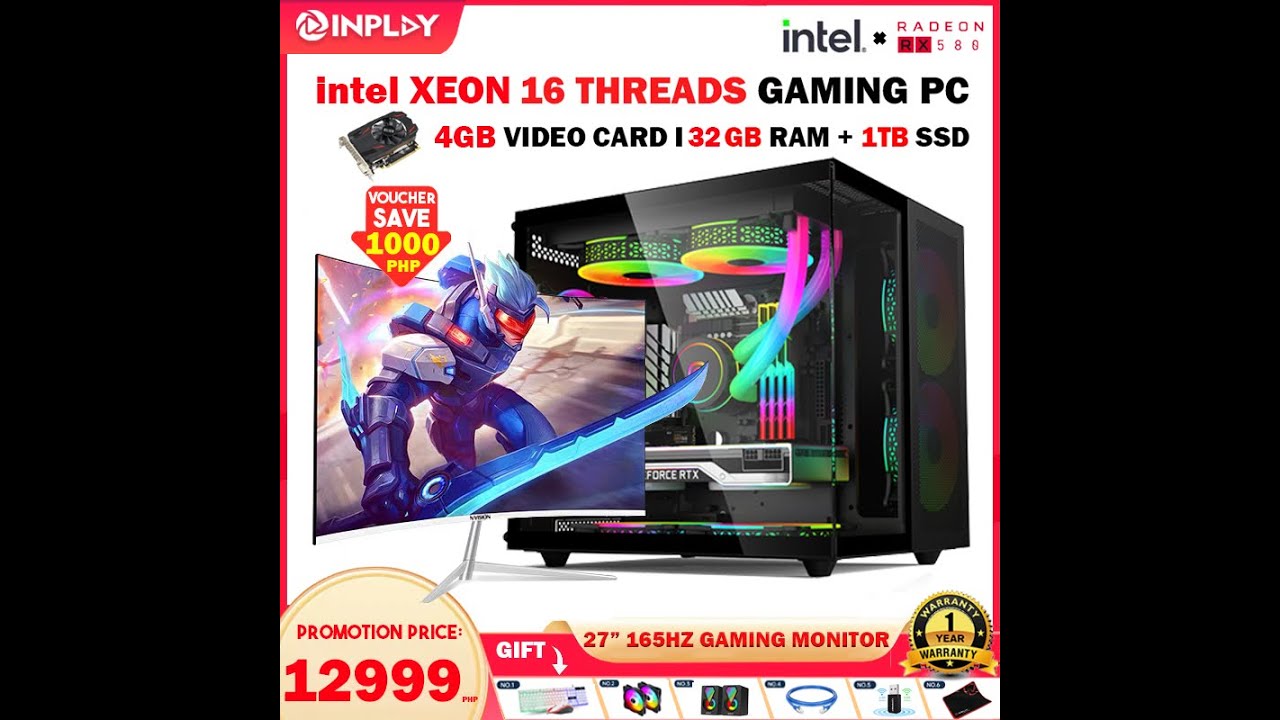 Ultimate Gaming Power Unleashed: Intel Xeon 8 Cores RX550 4GB PC with ...