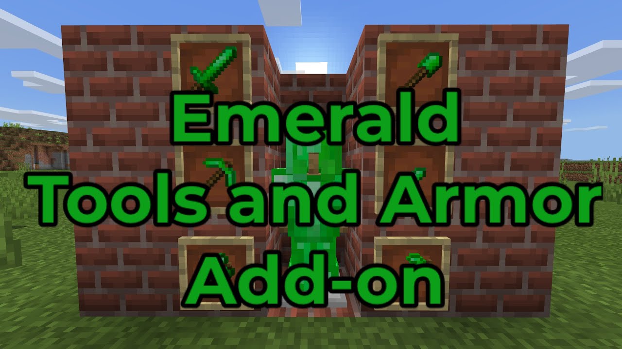 Emerald Tools and Armor Add-on minecraft bedrock edition - YouTube