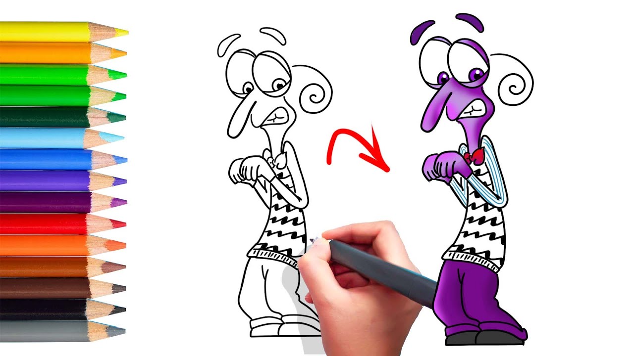 How To Draw Fear ? From Inside Out easy step by step - YouTube