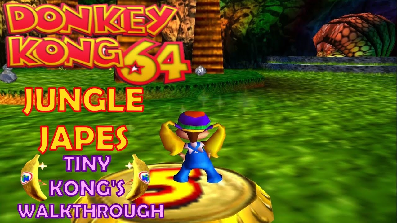Donkey Kong 64 Jungle Japes (Tiny Kong's Walkthrough) - YouTube