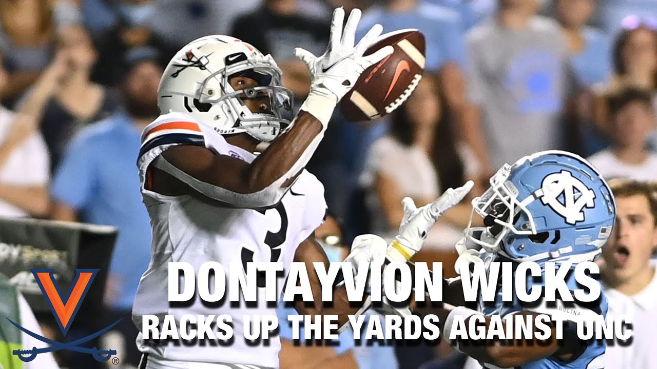 UVA WR Dontayvion Wicks Racks Up The Yards Against UNC - YouTube