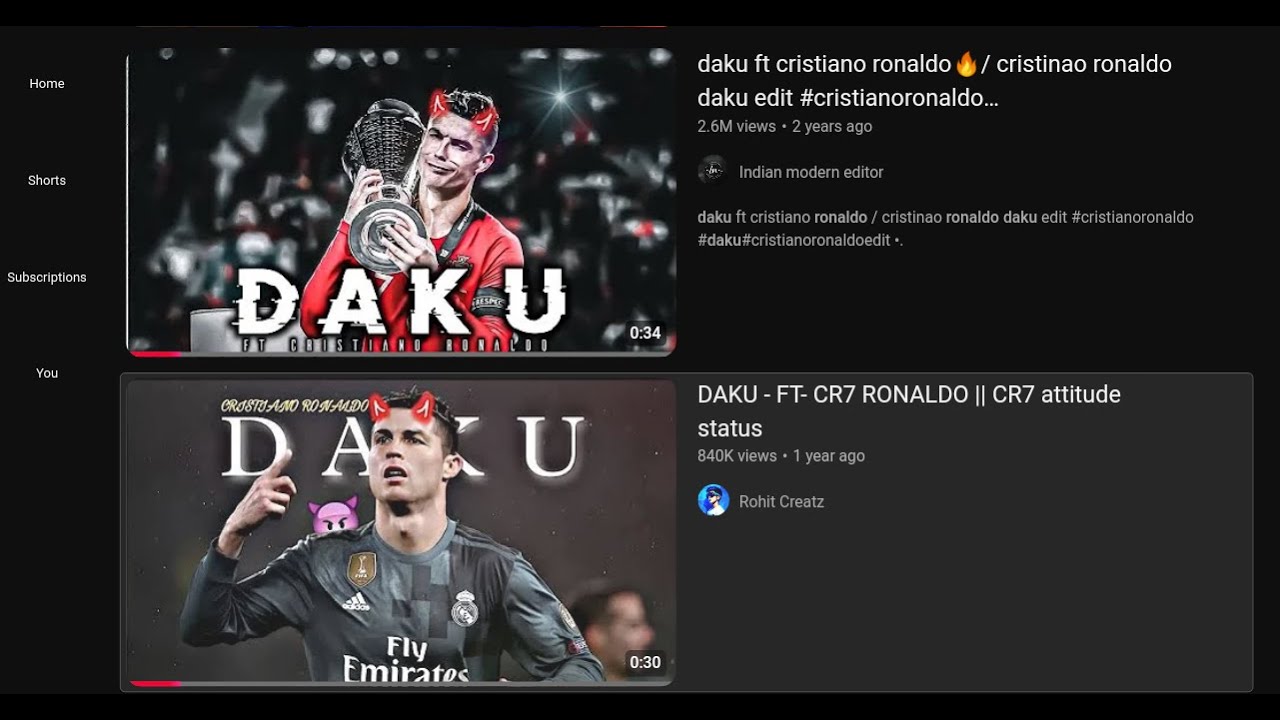 Cristiano Ronaldo X Daku X Editz!!! - YouTube