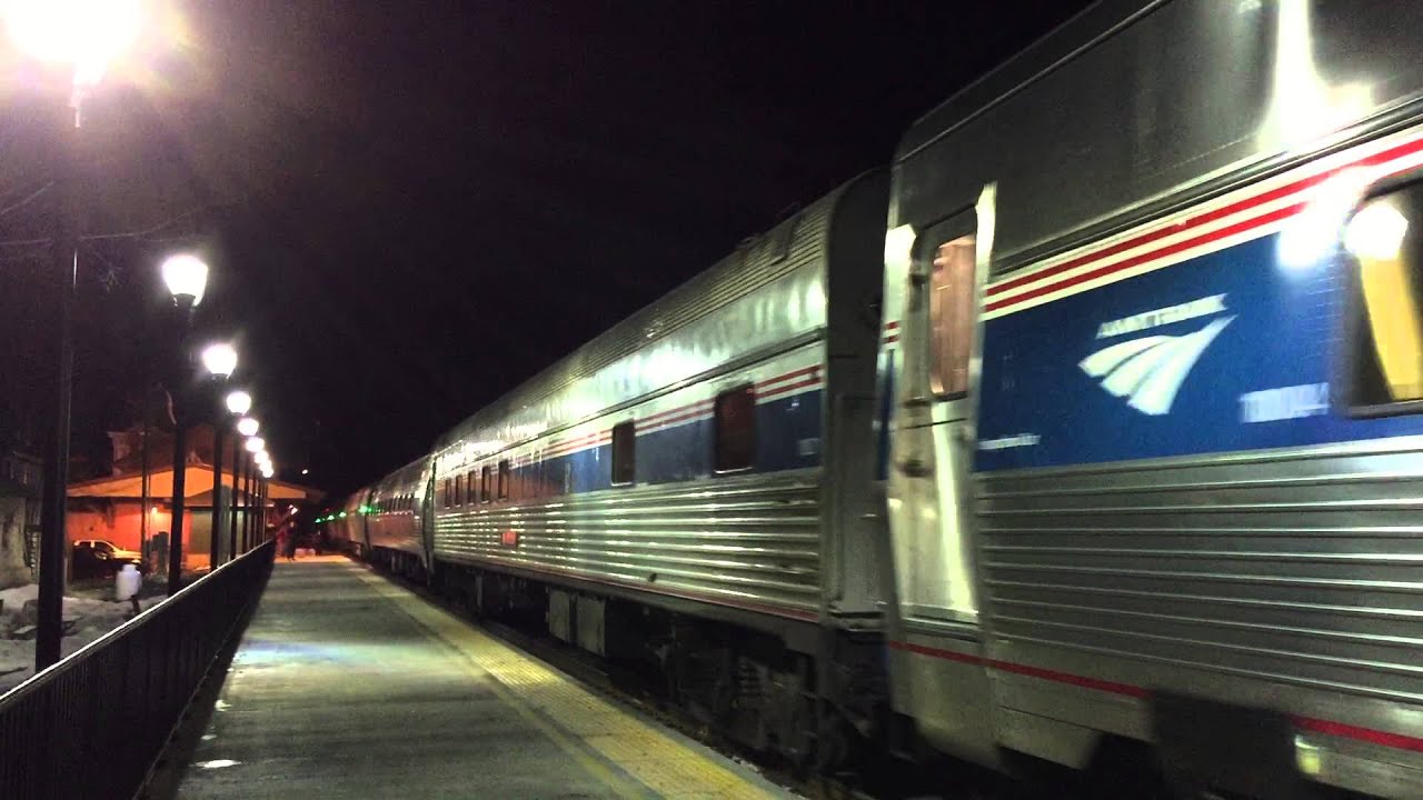 Amtrak Vermonter #56 departs Waterbury, VT with Beech Grove, Pacific ...