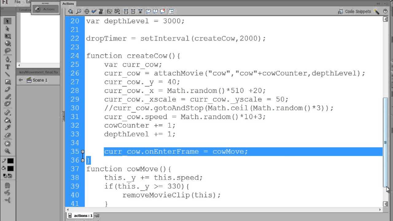 Flash Catching Game 5 - setInterval Timer and Random Numbers - YouTube