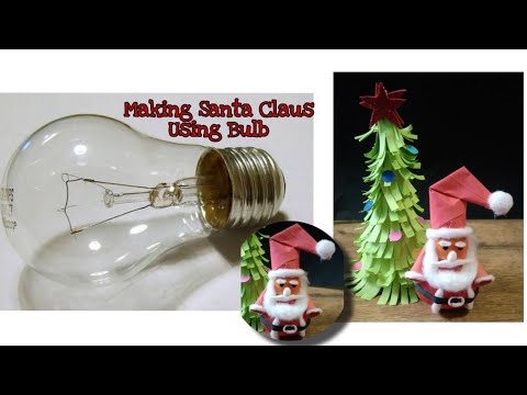 Making Santa Claus Using Bulb 💡| Make Cute Santa Claus at home | Christmas Day Special | DIY Craft