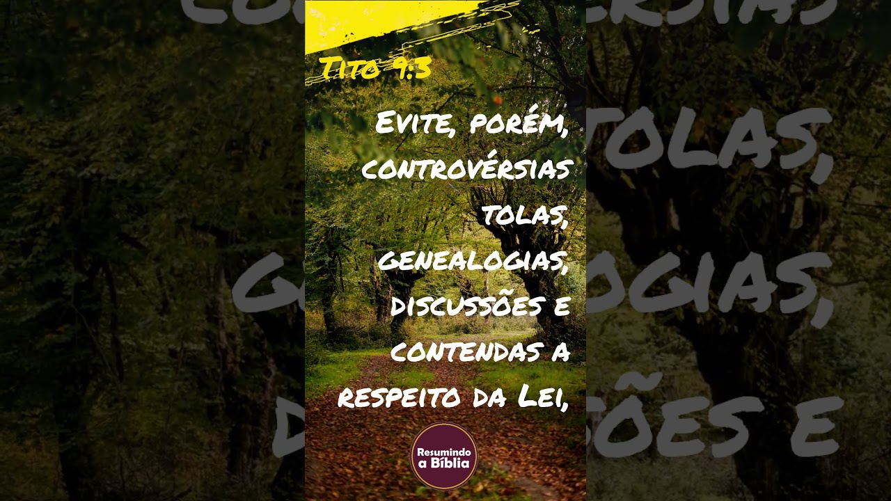 Tito 3:9 - Estudo Biblico para o seu dia a dia