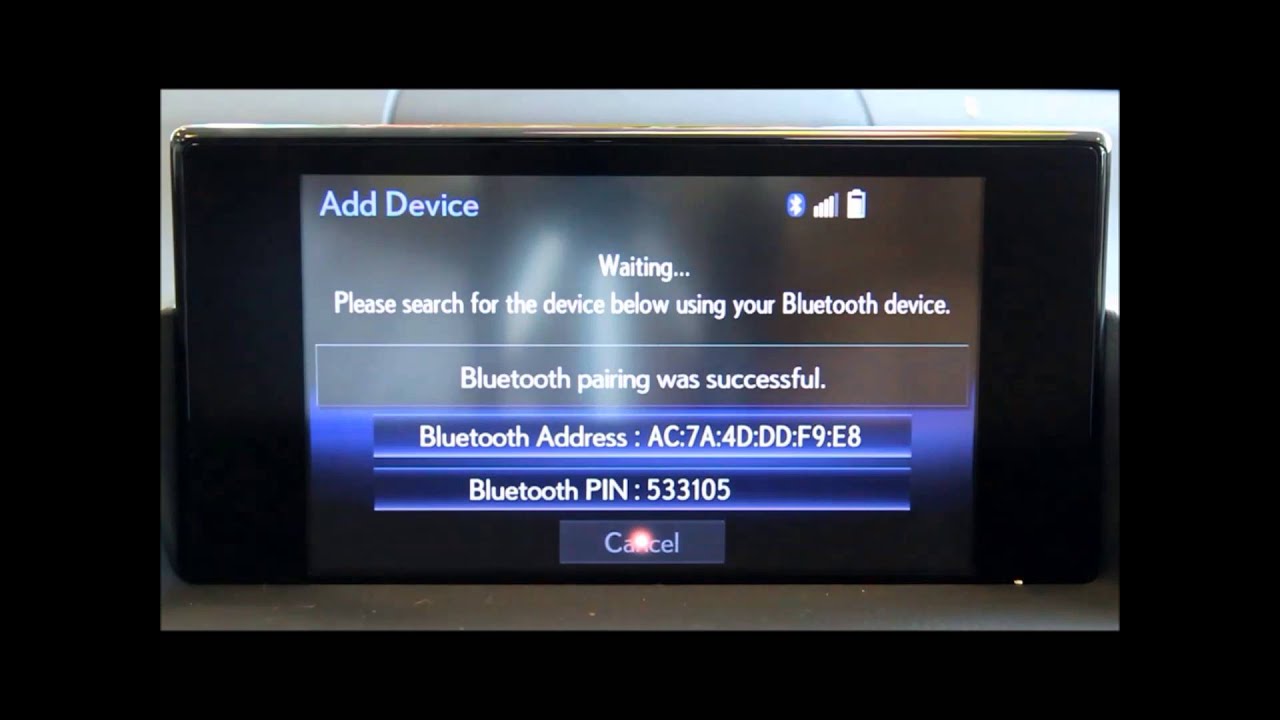 Lexus CT200h - How to connect your phone to the Bluetooth Settings ...