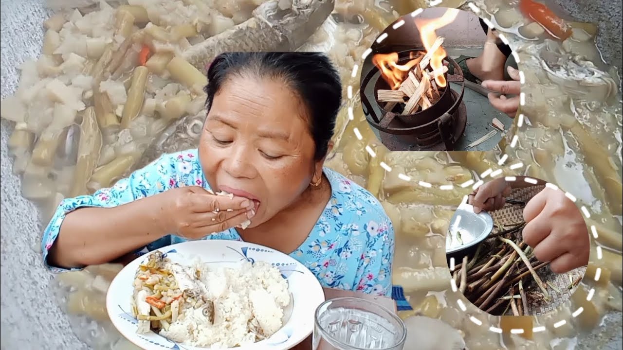 cooking and eating bamboo shoot with fish|mukbang 🐠 ️ - YouTube