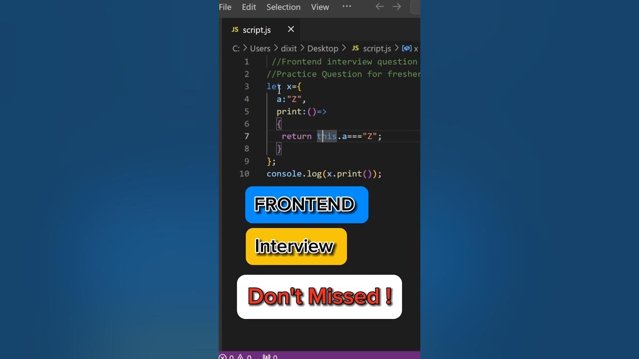 #30 Frontend Interview Question| DON'T MISSED 😀 #javascript #2025 #shorts - YouTube