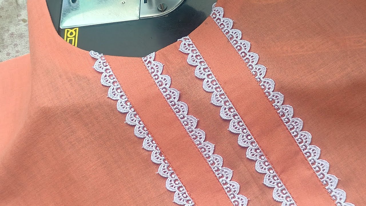 Pakistani lace Neck Design Cutting And stitching | Pakistani Pent ...