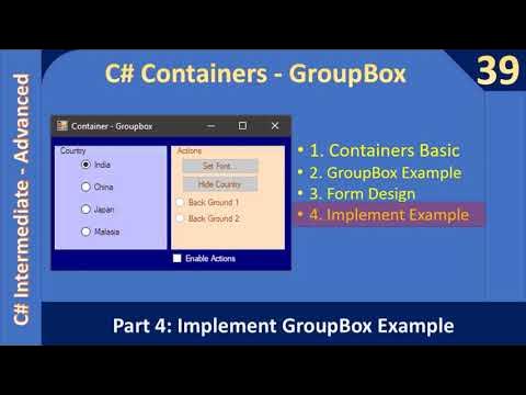 C# GroupBox Container Part 4 About the Example C# Advanced #39 - YouTube