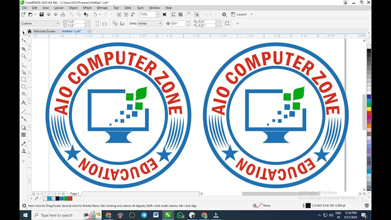 How To Make A Computer Institute Logo In Corel Draw | Core Draw ...