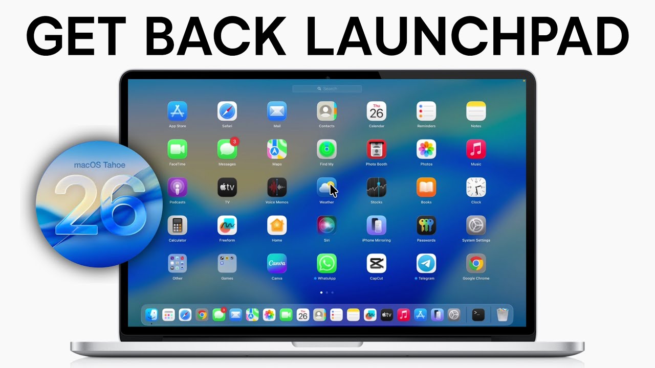 How to FIX Missing Launchpad on macOS 26 Tahoe - YouTube