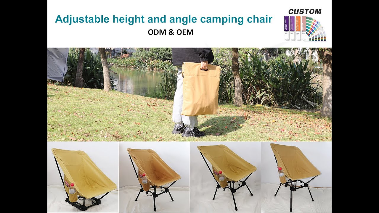 Height and angle adjustable folding chair #campingchair #campinggear # ...