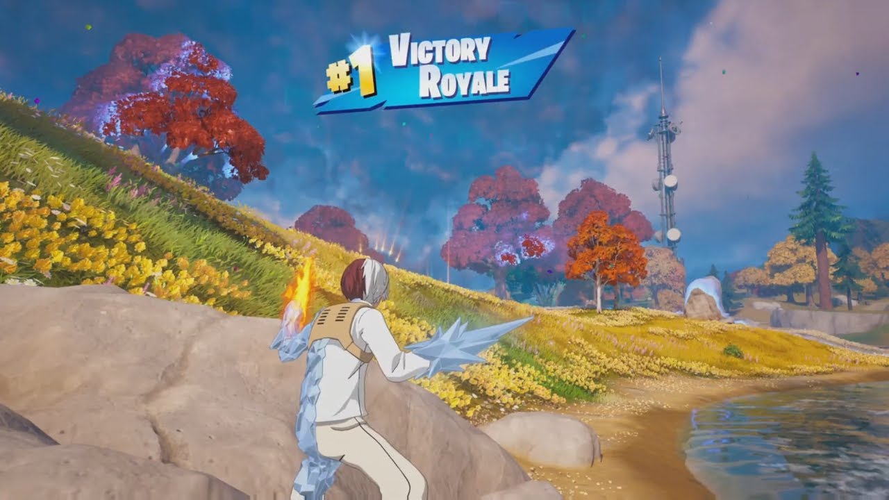 SHOTO TODOROKI *HALF ICE* SKIN GAMEPLAY in FORTNITE!! ( My Hero Academy ...