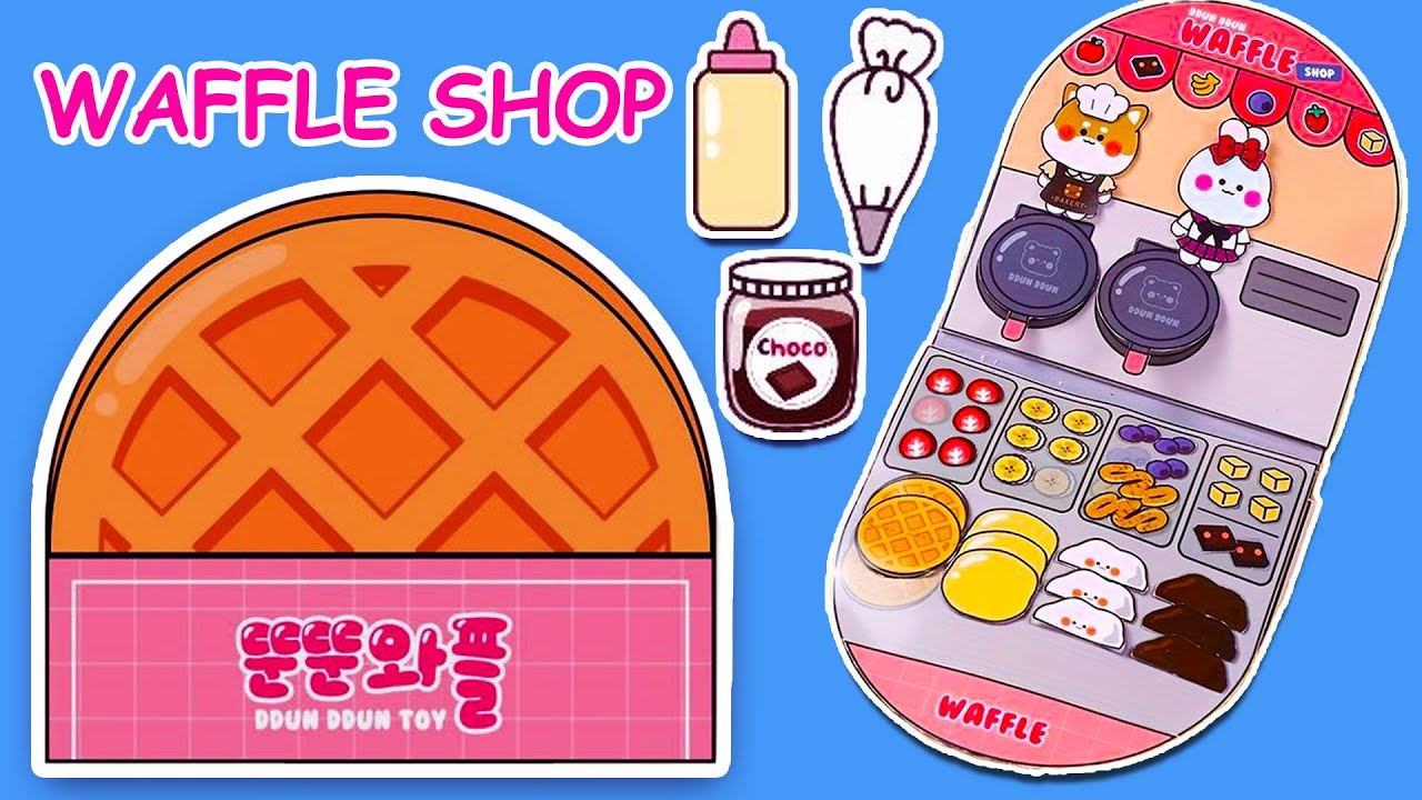 [ 🧇Paper Toy 🧇] Quiet Book - Waffle Shop ｜DIY Paper Toy Waffle Maker ...