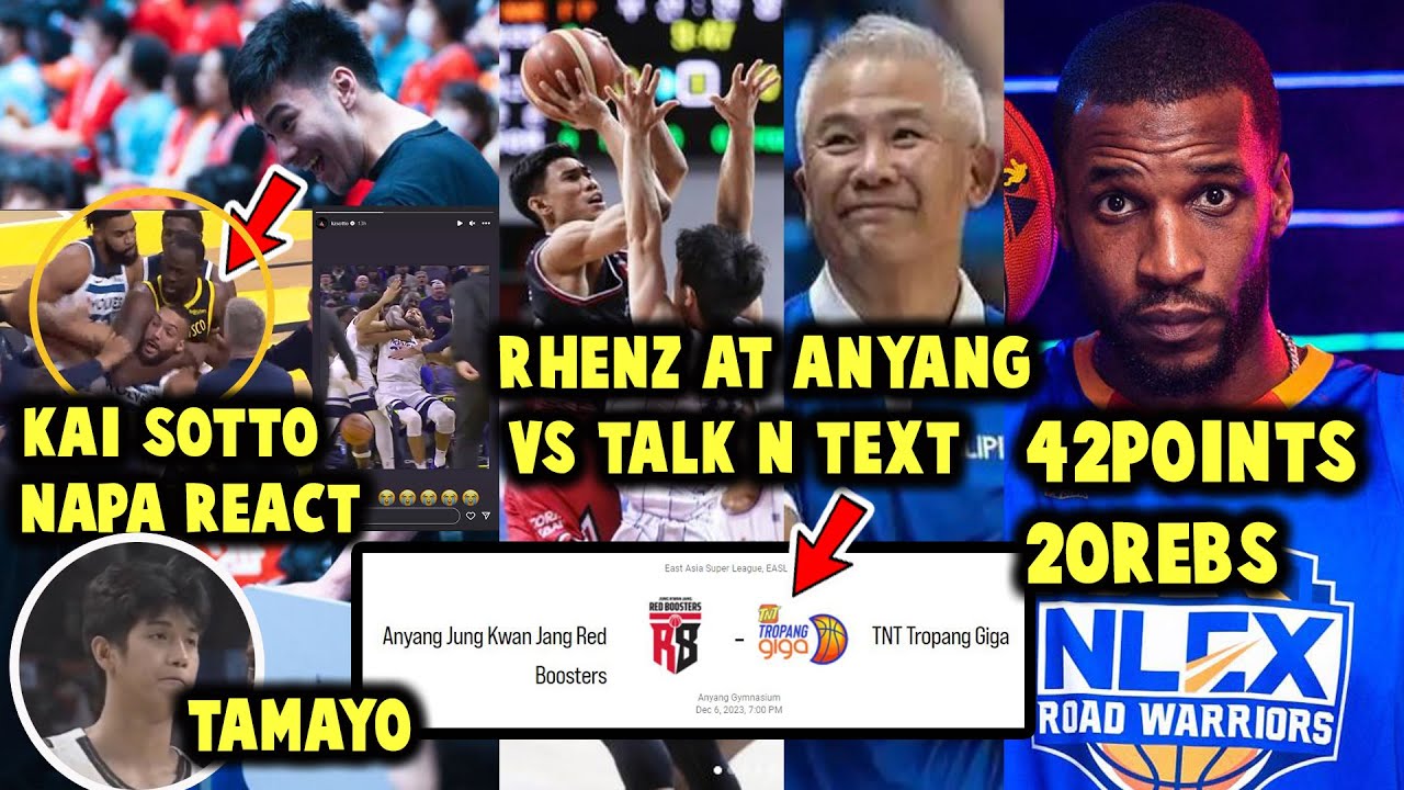 Napa React Kai Sotto. RHENZ Anyang VS TALK N TEXT. Tamayo Highlights. Halimaw Import 42PTS ...