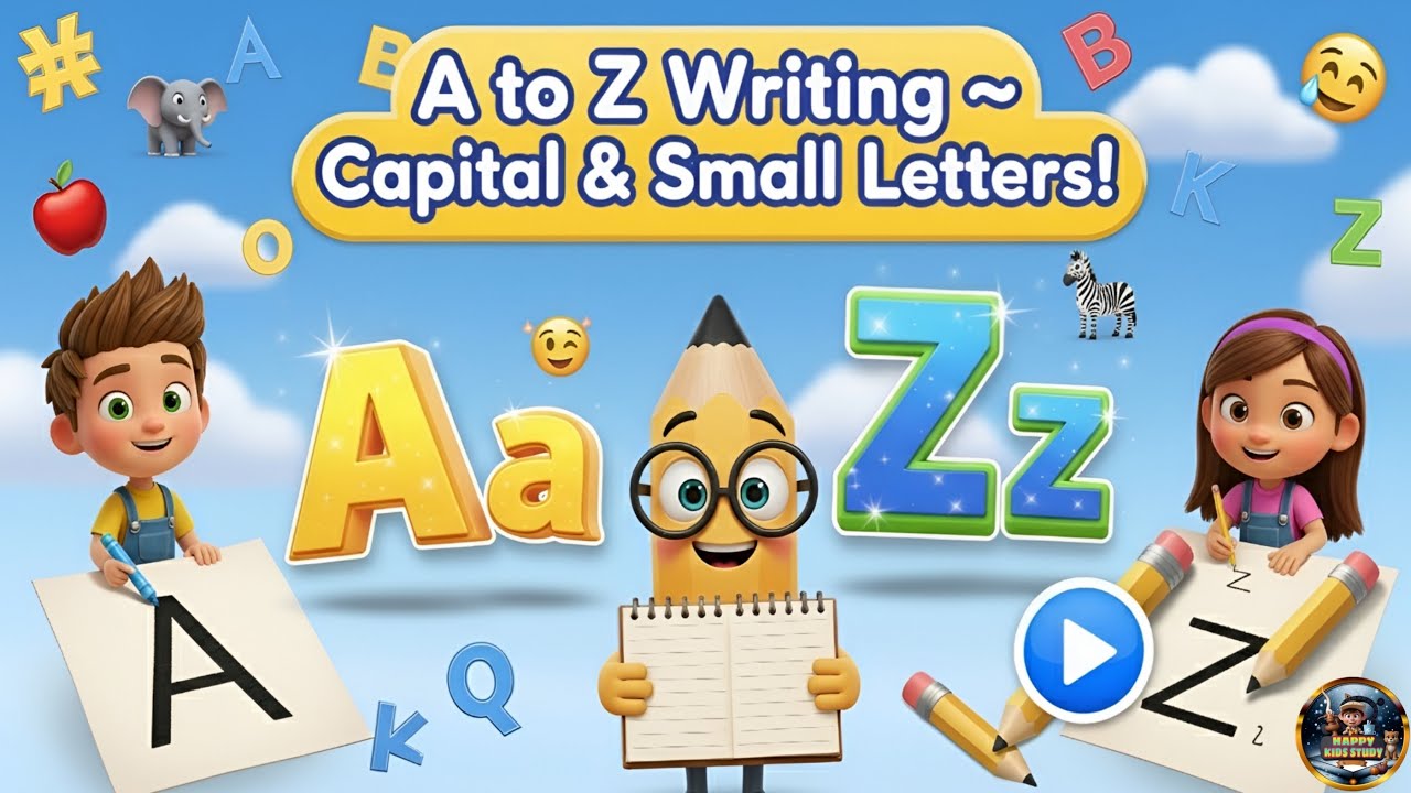 Capital & Small Letters | A to Z Alphabet Writing | ABC Learning for ...